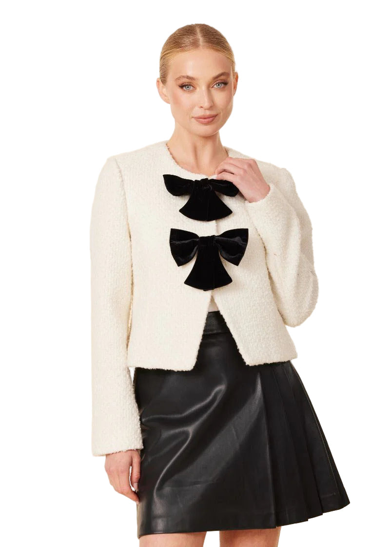 VELVET BOW TWEED BLAZER – The Posh Pelican